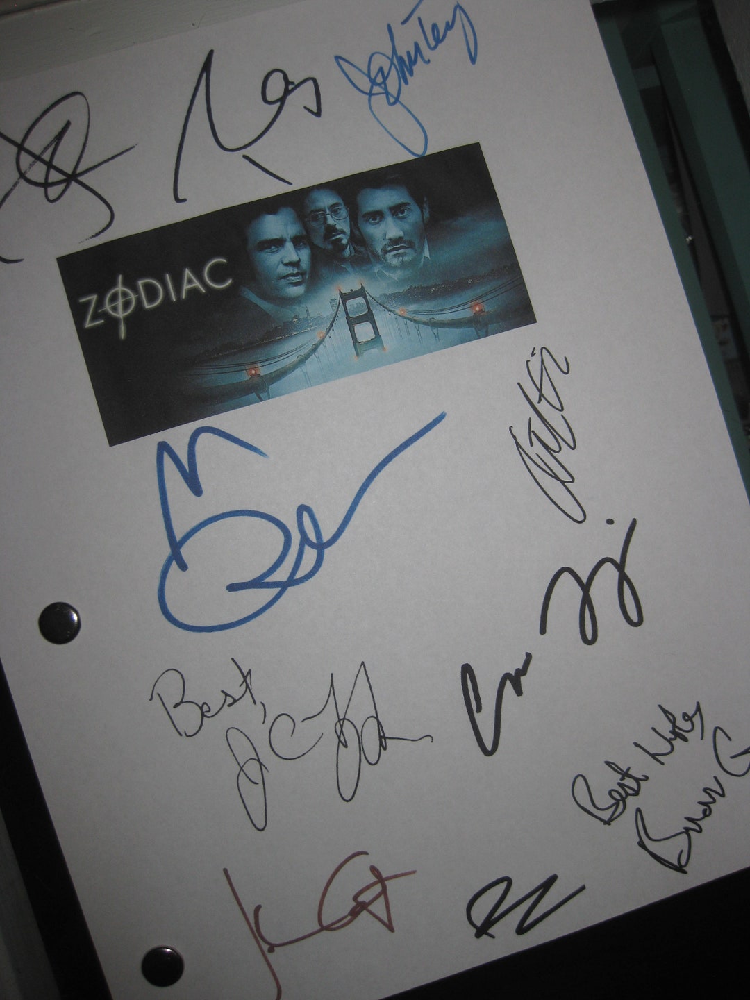 Zodiac Signed Movie Film Script Screenplay X10 Autograph Jake ...