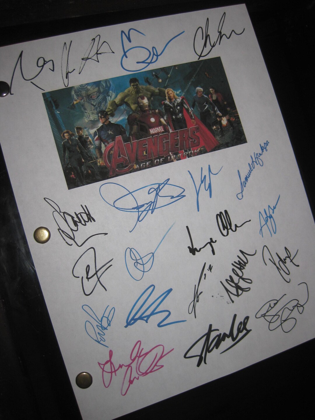 Avengers Age of Ultron Signed Film Movie Screenplay Script Autograph ...