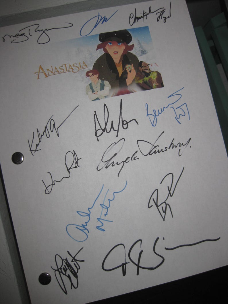 Anastasia Signed Movie Film Script Screenplay X12 Autograph Meg Ryan ...