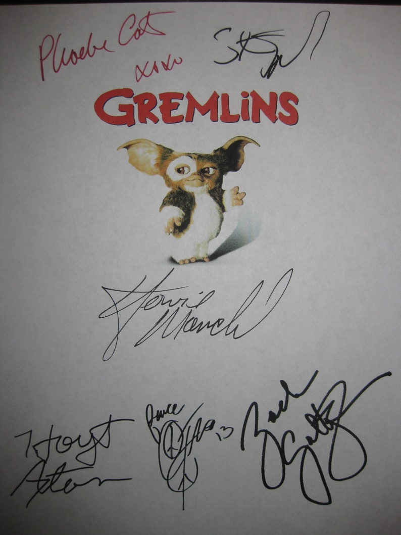 Gremlins Signed Movie Film Script Screenplay Autograph X6 Hoyt Axton ...