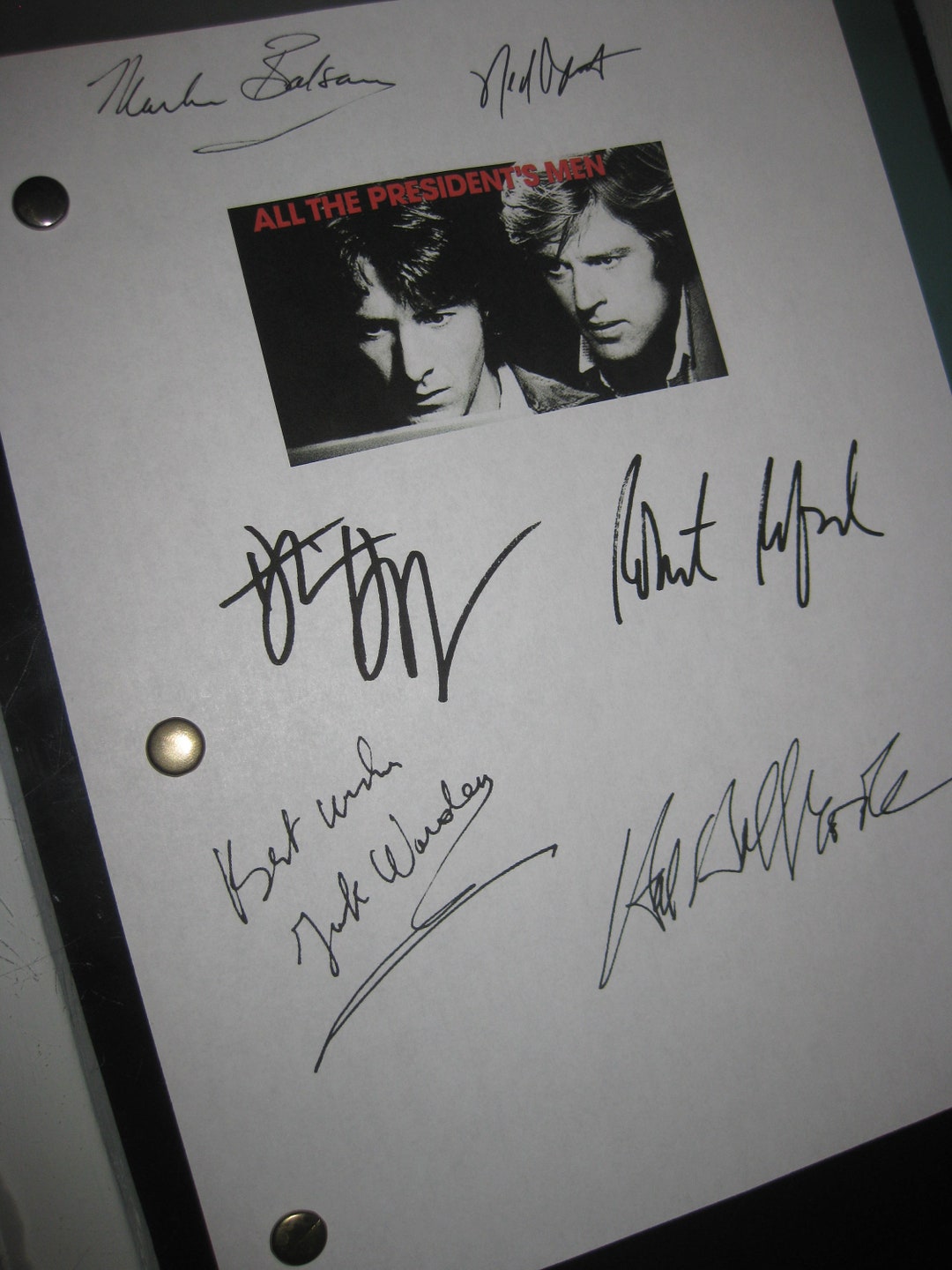 All the President's Men Signed Film Movie Screenplay Script Autograph ...