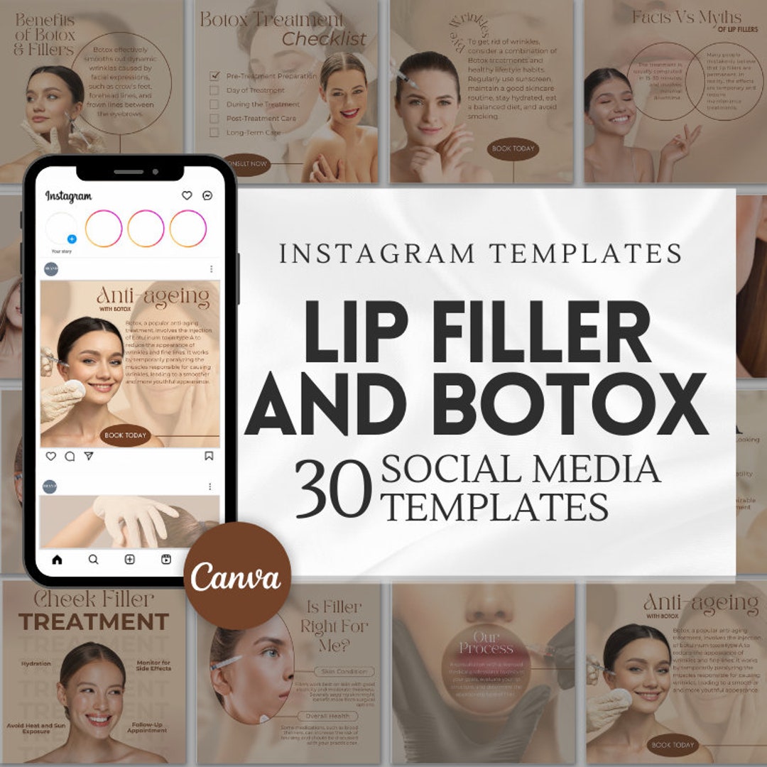 30 Botox and Filler Posts, Nurse Injector Instagram Templates, Lip ...