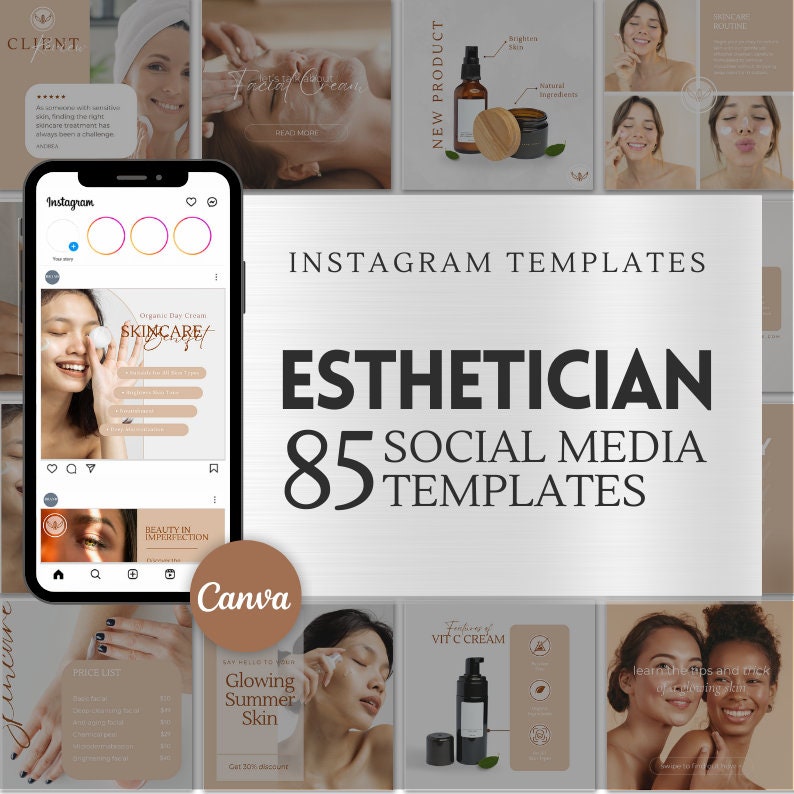 85 Esthetician Social Media Templates Canva Template for Esthetician ...