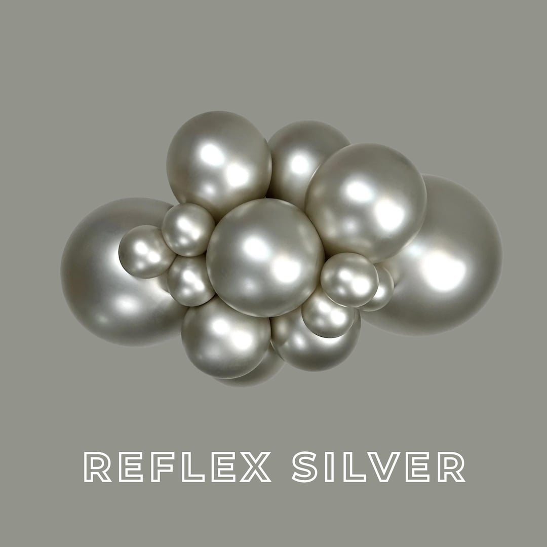 Reflex Silver Latex Balloons - Tuftex Sempertex Kalisan Premium Latex ...