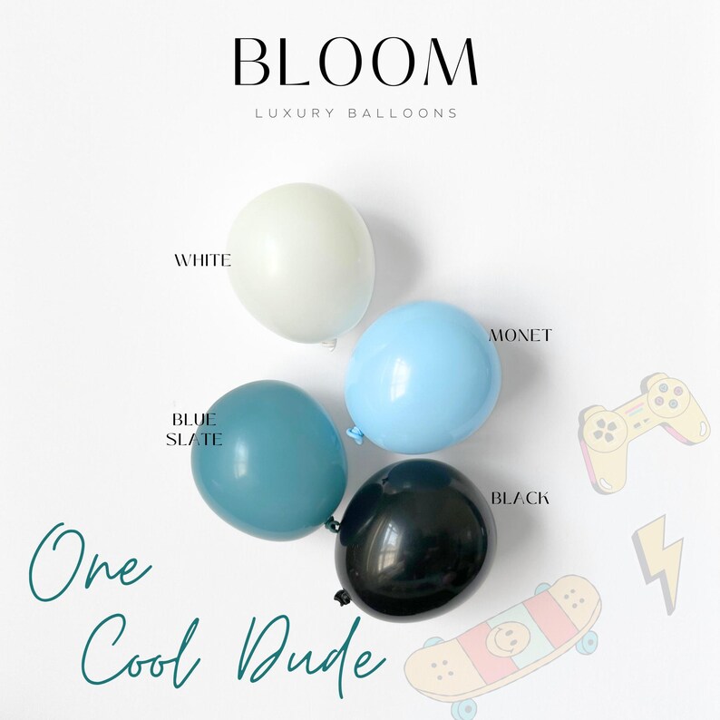 DIY Balloon Garland Kit | White Slate Monet Black Balloon Arch Birthday ...