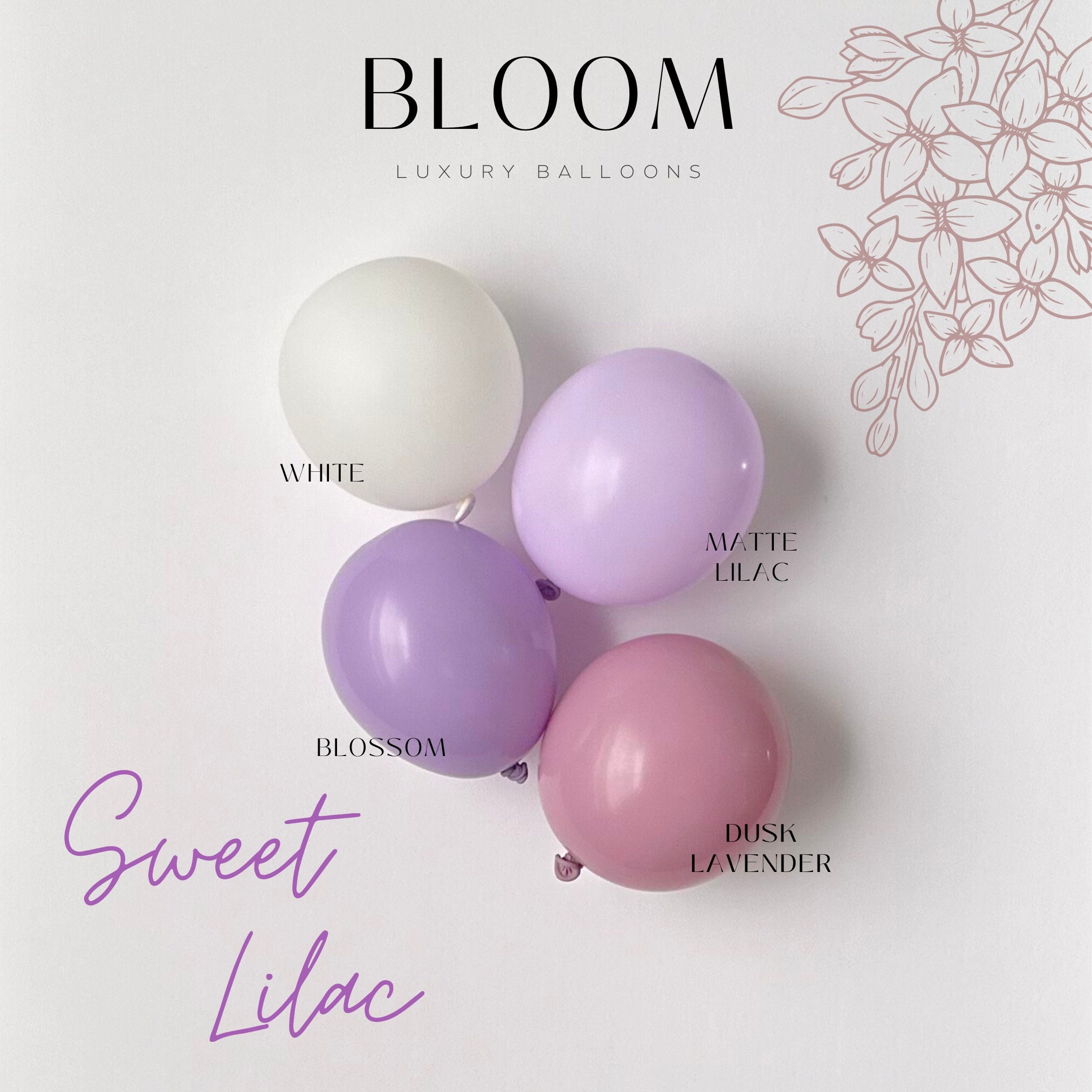 DIY Balloon Garland Kit White, Blossom, Lavender Balloon Arch Birthday ...