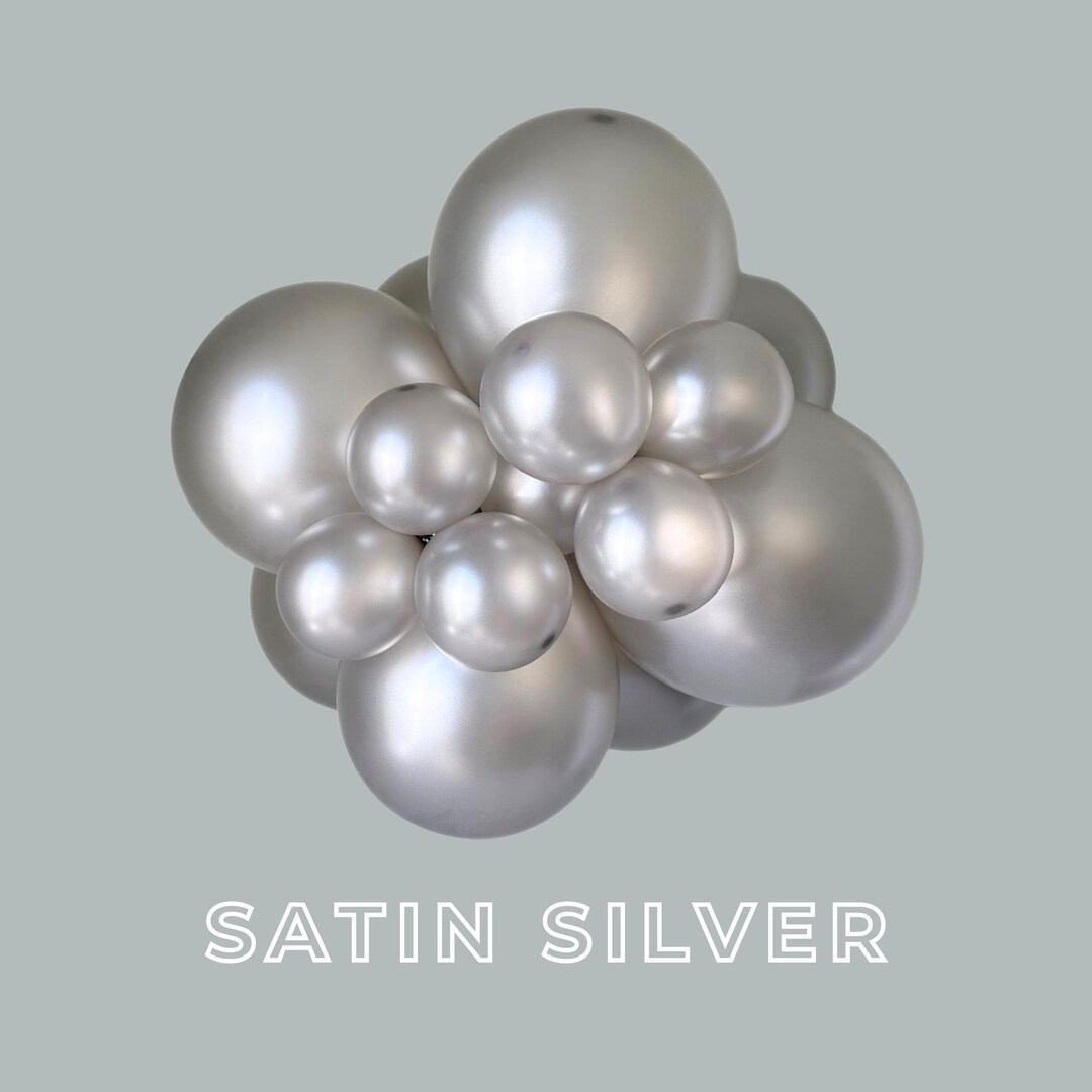 Satin Silver Balloons - Tuftex Sempertex Kalisan Premium Latex Balloons ...