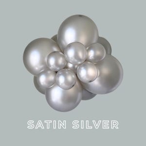 Satin Silver Balloons - Tuftex Sempertex Kalisan Premium Latex Balloons ...