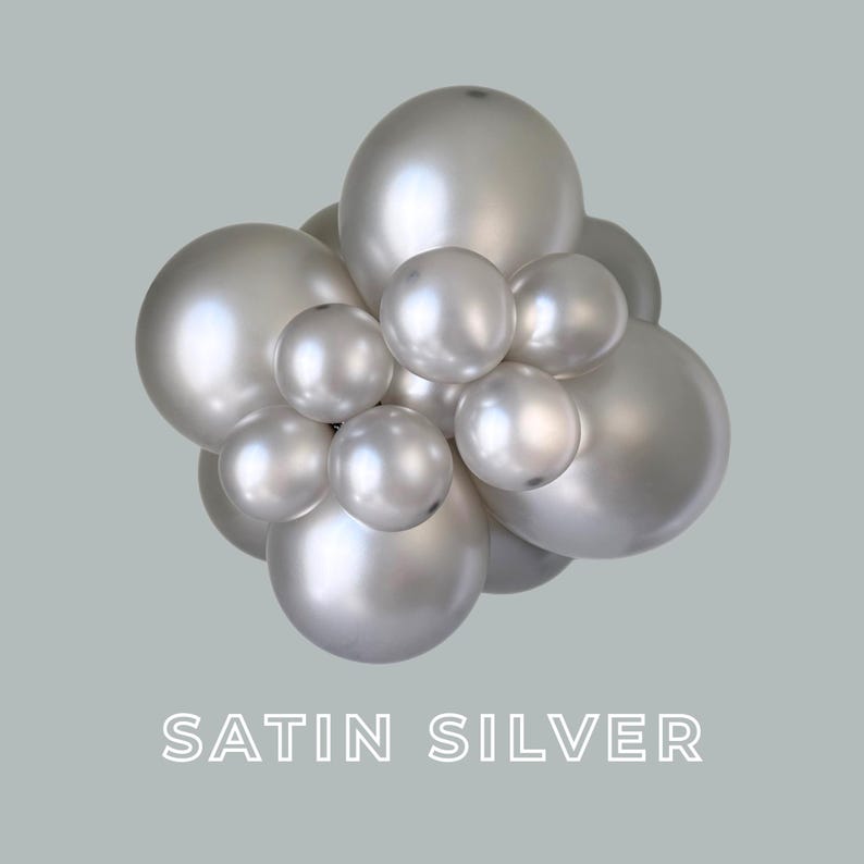 Satin Silver Balloons - Tuftex Sempertex Kalisan Premium Latex Balloons ...