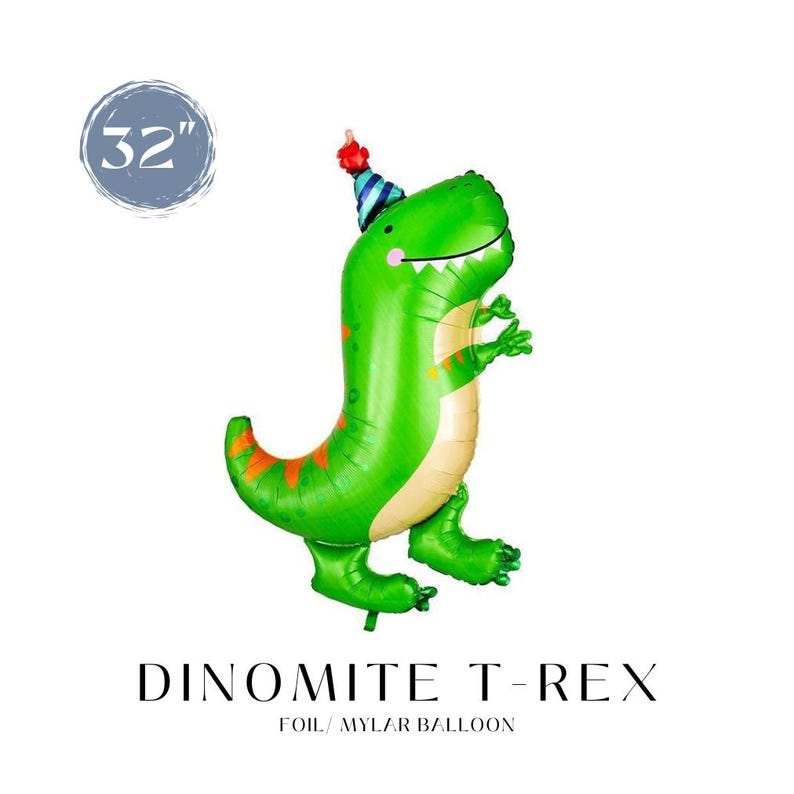32" Dinomite T-rex - Foil/ Mylar Balloon - Party Supplies Decorations - Etsy