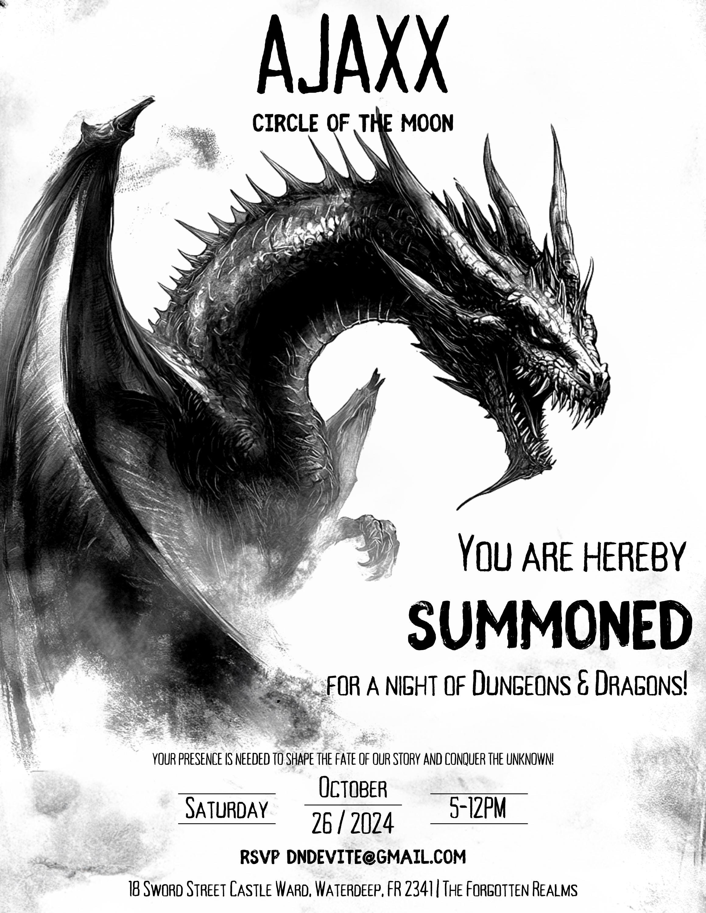 Dragon Themed Dnd Invitation Template – Editable Canva Design, Fantasy ...