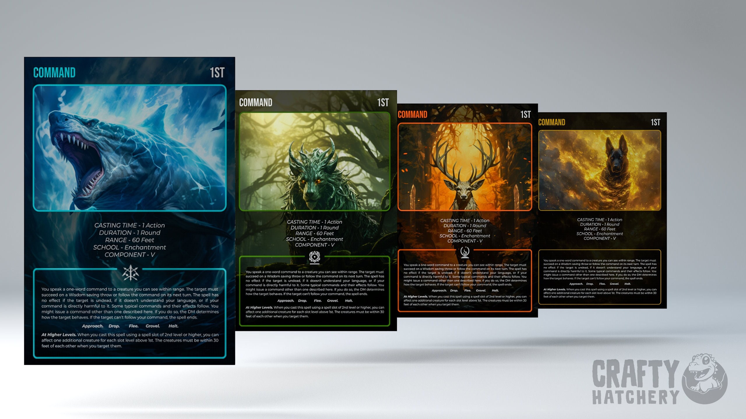 Dnd Player Cards Design Template - Easy Customizable Spell Cards - Etsy