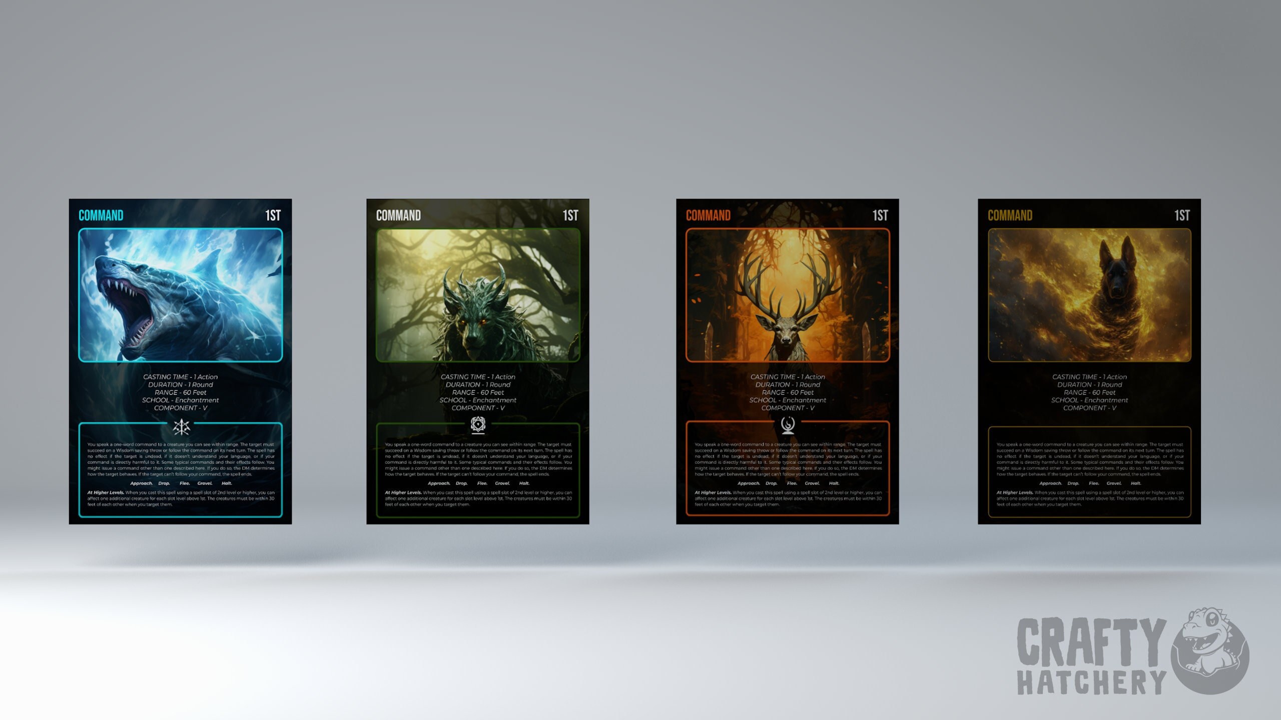 Dnd Player Cards Design Template - Easy Customizable Spell Cards - Etsy