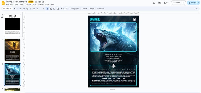 Easy Customizable Playing Card Design, MTG, Dnd - Etsy