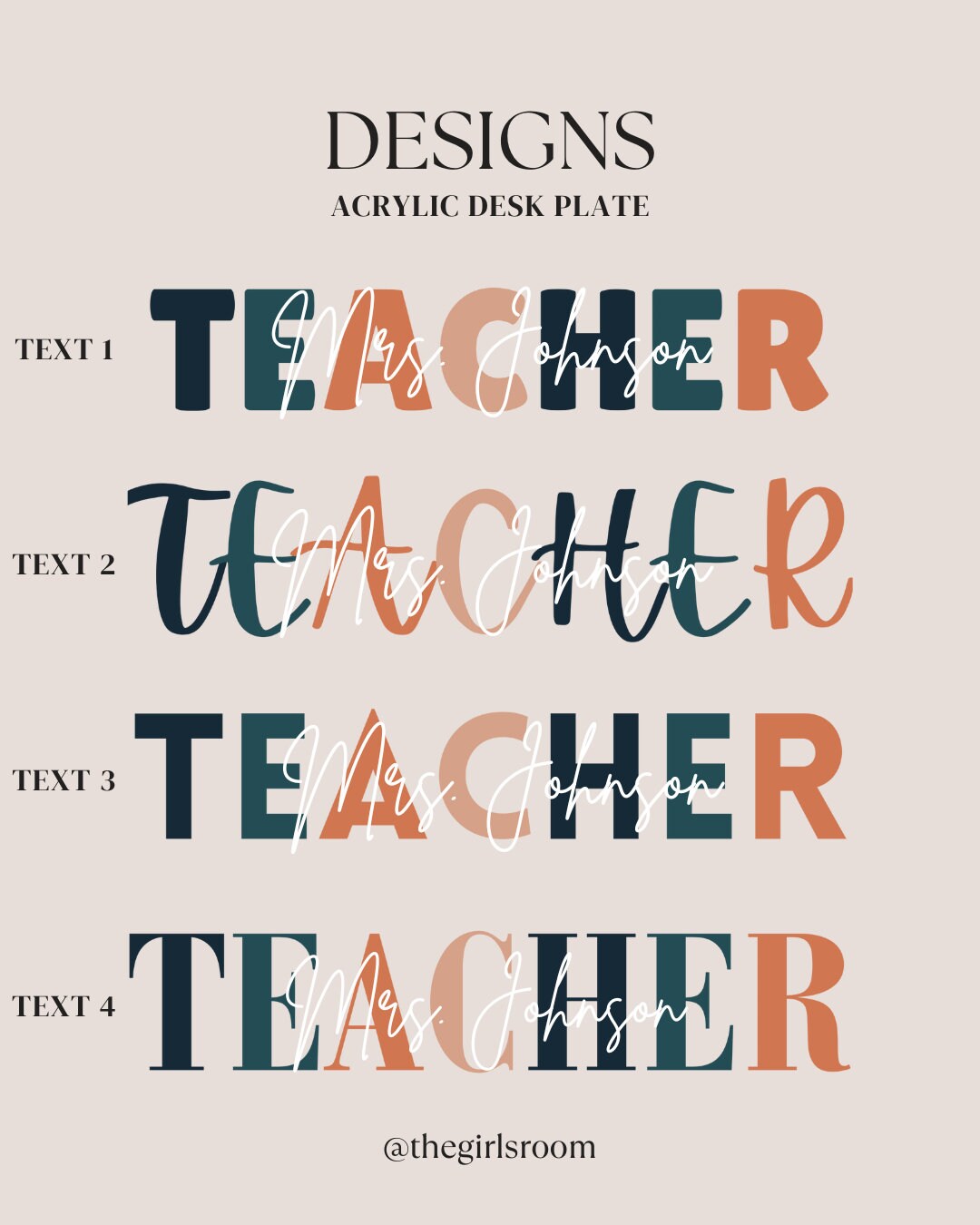 Personalized Teacher Name Plate, Custom Mrs. Name for Desk Decor, Back ...