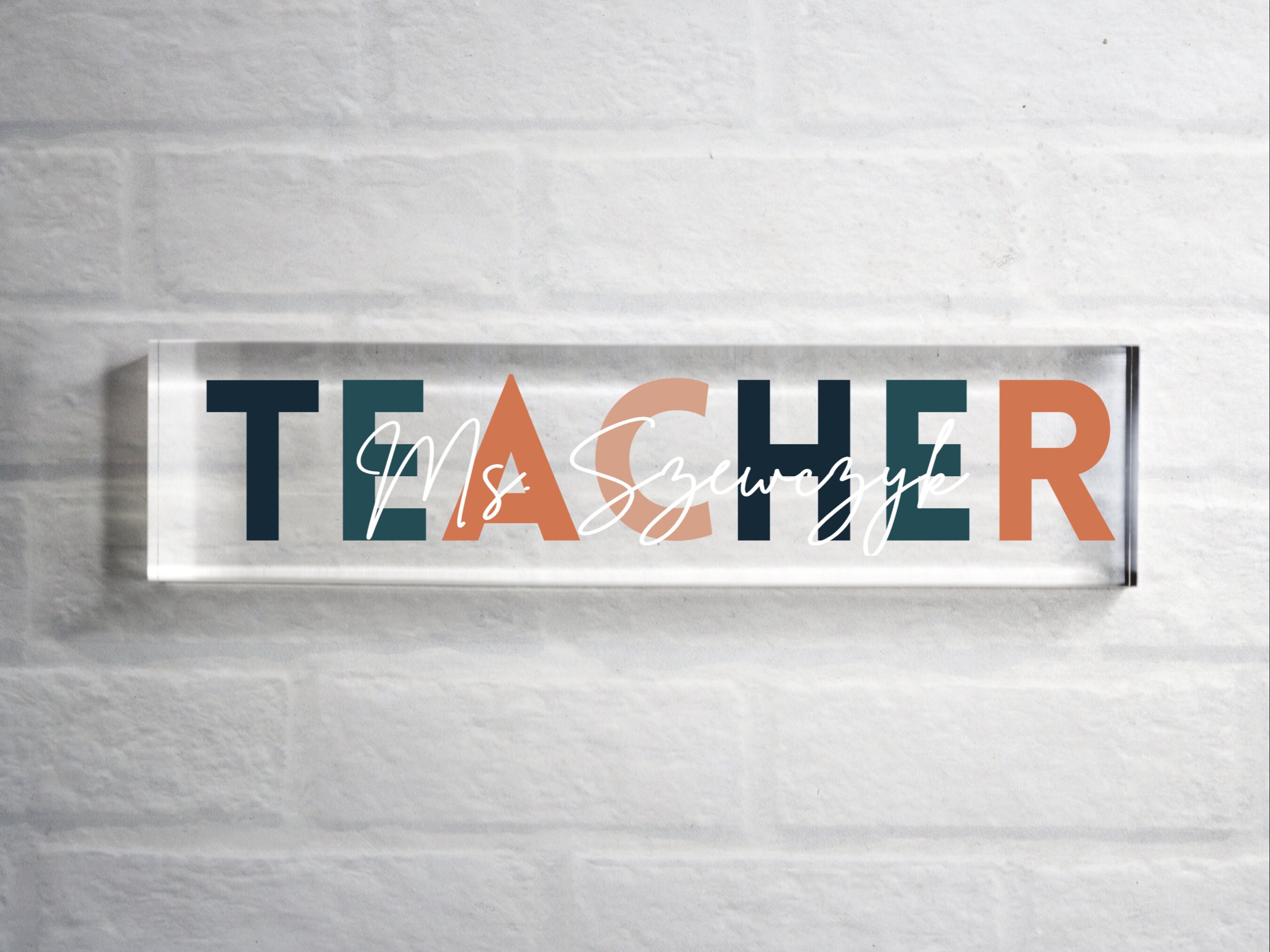 Personalized Teacher Name Plate, Custom Mrs. Name for Desk Decor, Back ...