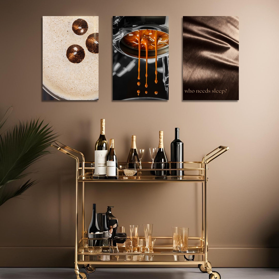 Coffee Drip Acrylic Wall Art, Espresso Martini Gallery Wall Set, Trendy ...