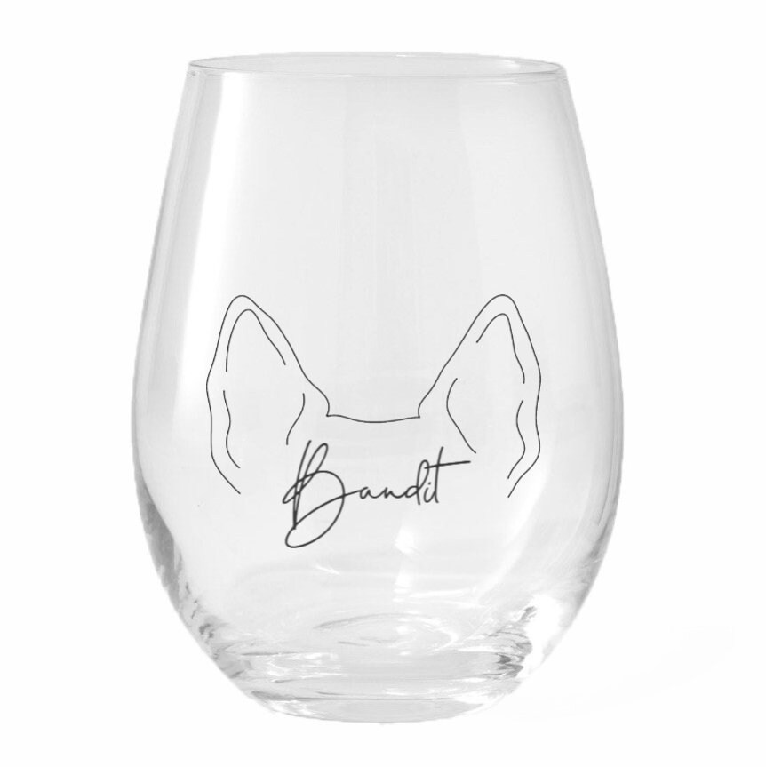 Dog Ear Wine Glasses - Etsy