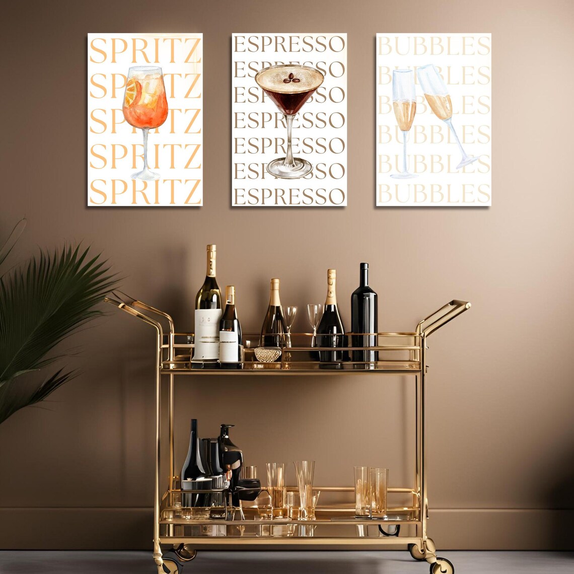 Champagne Cheers! Bubbles Large Wall Art, Aesthetic Room Decor ...