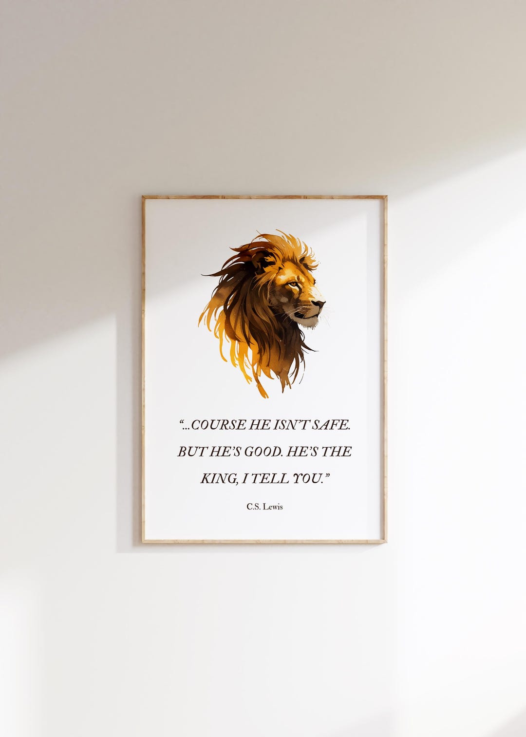 Aslan the King C.S. Lewis | CS Lewis Quote | Aslan Quote | Book Wall ...