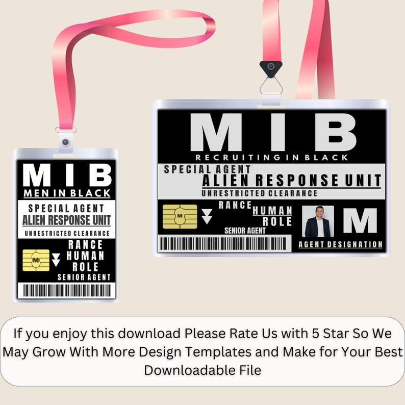 Personalized MIB ID Card: Men in Black Agent Replica (digital PDF ...