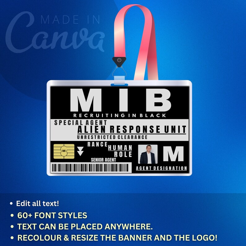 Personalized MIB Men in Black ID Card Personalized Agent - Replica Prop ...