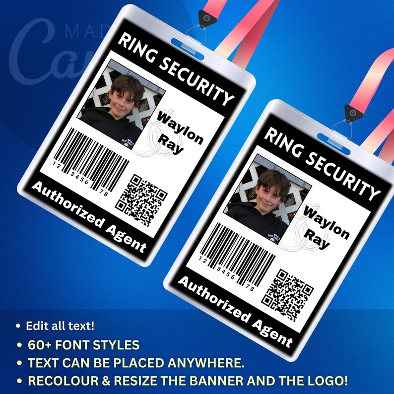 Ring Security ID Badge: Editable Wedding Template (PDF) - Etsy