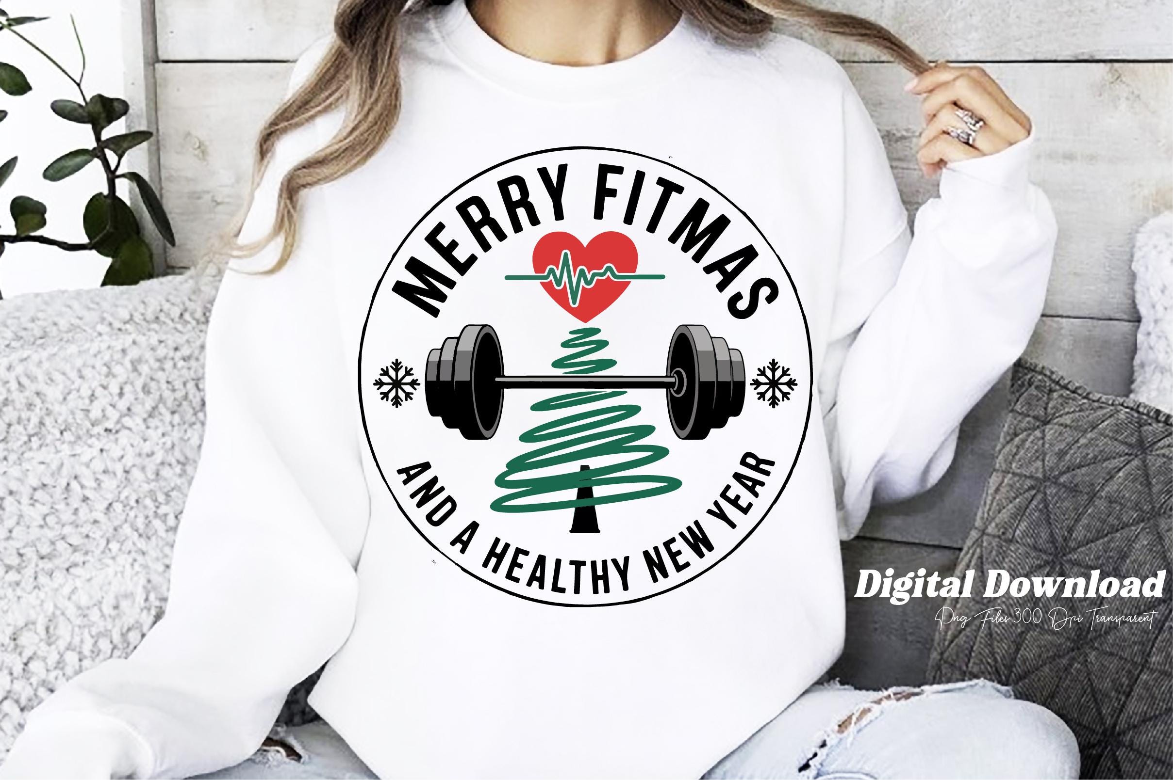 Merry Fitmas SVG: Christmas Fitness Quotes, Workout Cut Files (digital ...