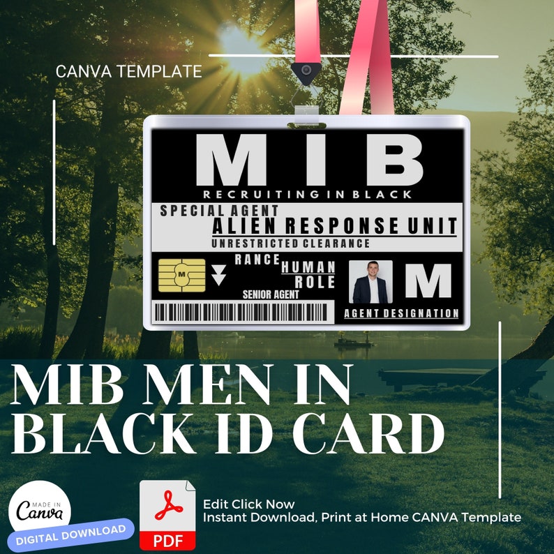 Personalized MIB Men in Black ID Card Personalized Agent Replica Prop, Costume, Cosplay, Name ...