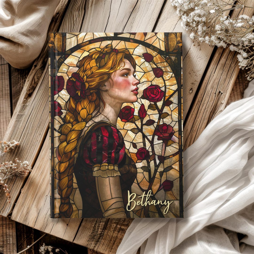 Stained Glass Rapunzel Journal - Vintage Romantic Inspired Art Nouveau Diary for Writing ...