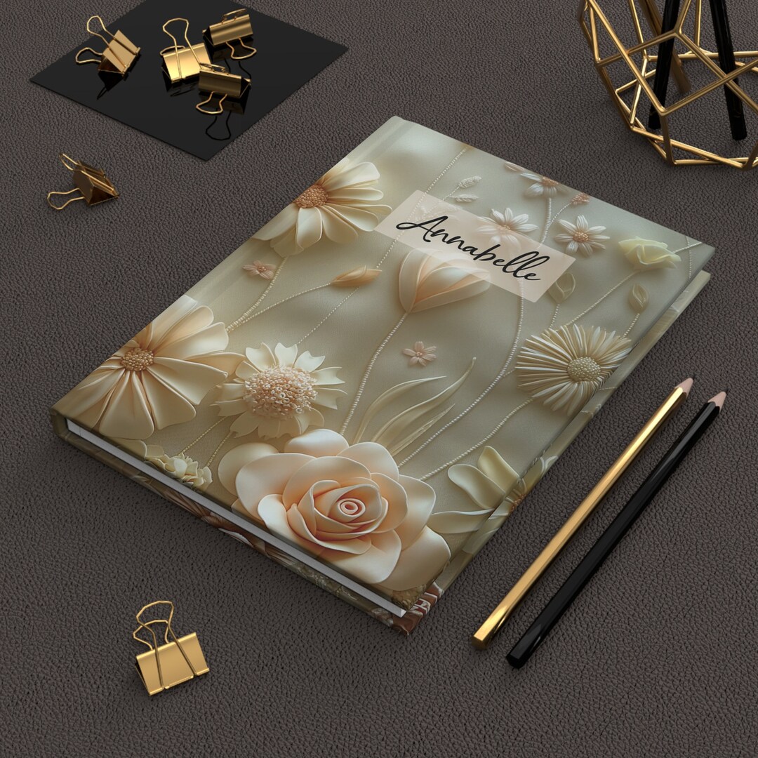 Personalized Floral Hardcover Journal, Custom Diary, Unique Gift for ...