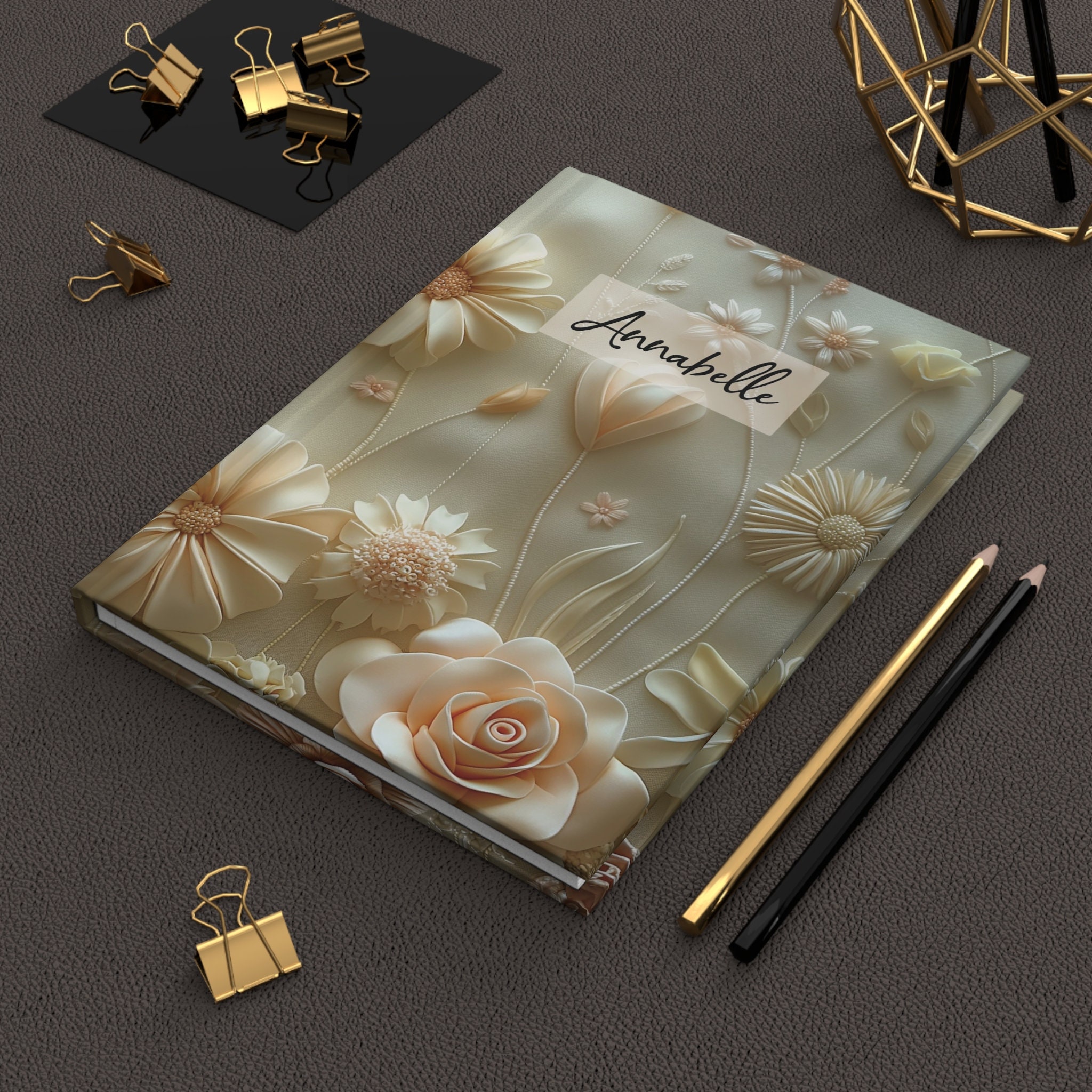 Personalized Floral Hardcover Journal, Custom Diary, Unique Gift for ...