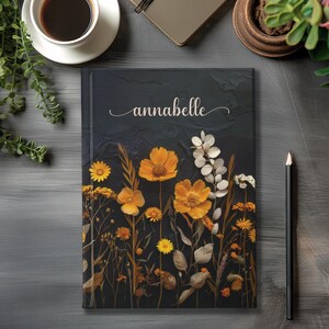 Personalized Floral Hardcover Notebook, Custom Diary, Unique Gift for ...