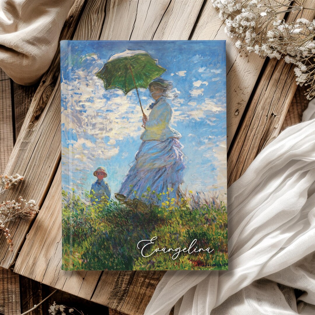 Monet Impressionist Notebook – Spiral or Hardcover Journal With Woman ...