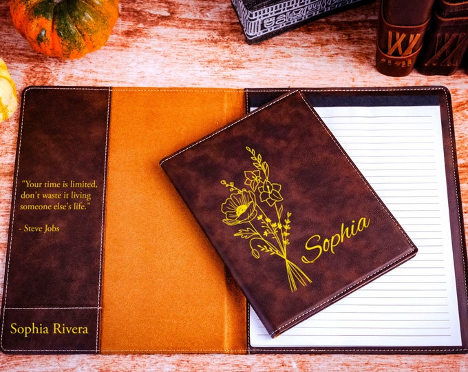 Company Logo Leather Padfolio, Custom Leather Portfolio, Personalized ...