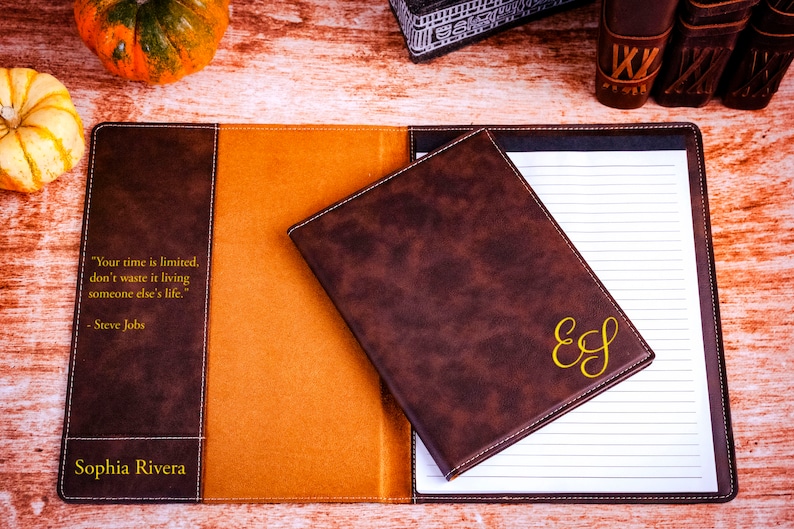 Company Logo Leather Padfolio, Custom Leather Portfolio, Personalized ...