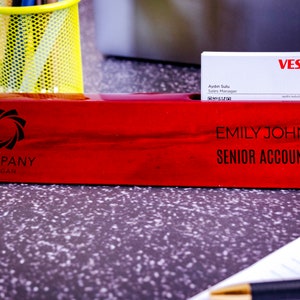 Personalized Desk Name Plate, Name Sign With Card Holder, Personalized ...