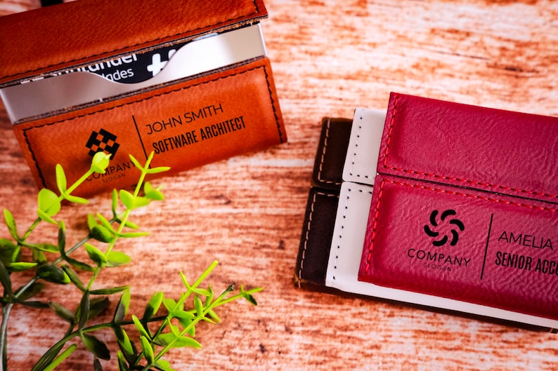 Company Logo Engraved Card Holder, Custom Business Card Case, Gift for ...