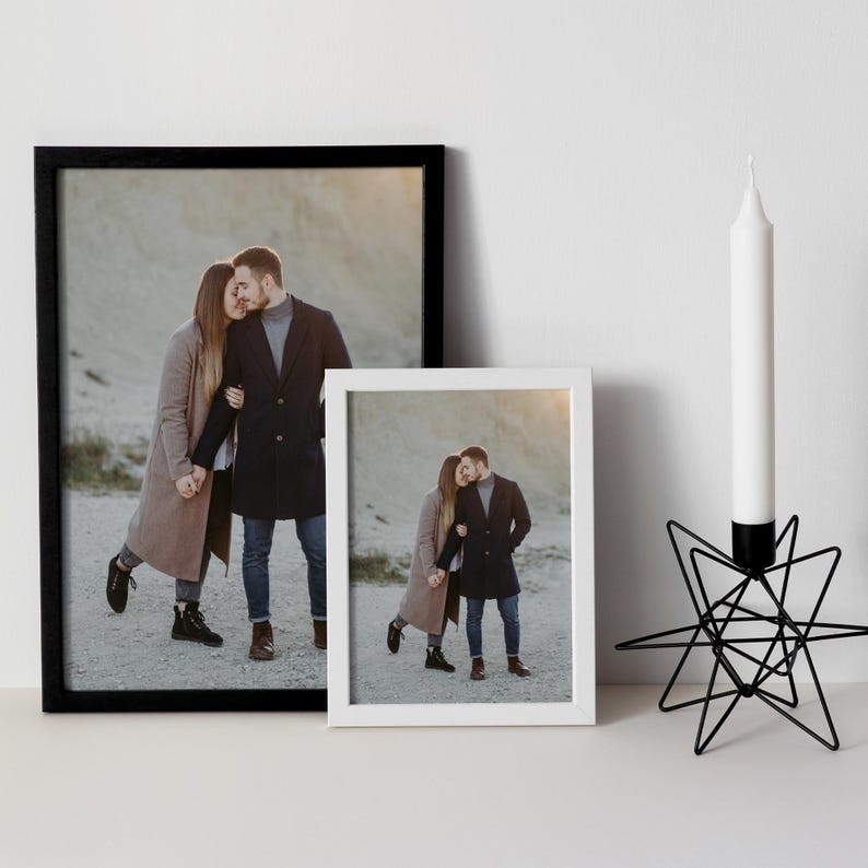 Custom Couple Framed Print, Wedding Photo on Wood, Family Portrait ...