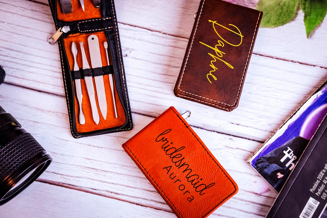 Bridesmaid's Manicure Pedicure Set, Custom Manicure Set, Leather Nail ...