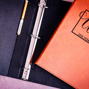 Airbnb Welcome Binder, 3-ring Leather Binder, Custom Engraved Binder ...