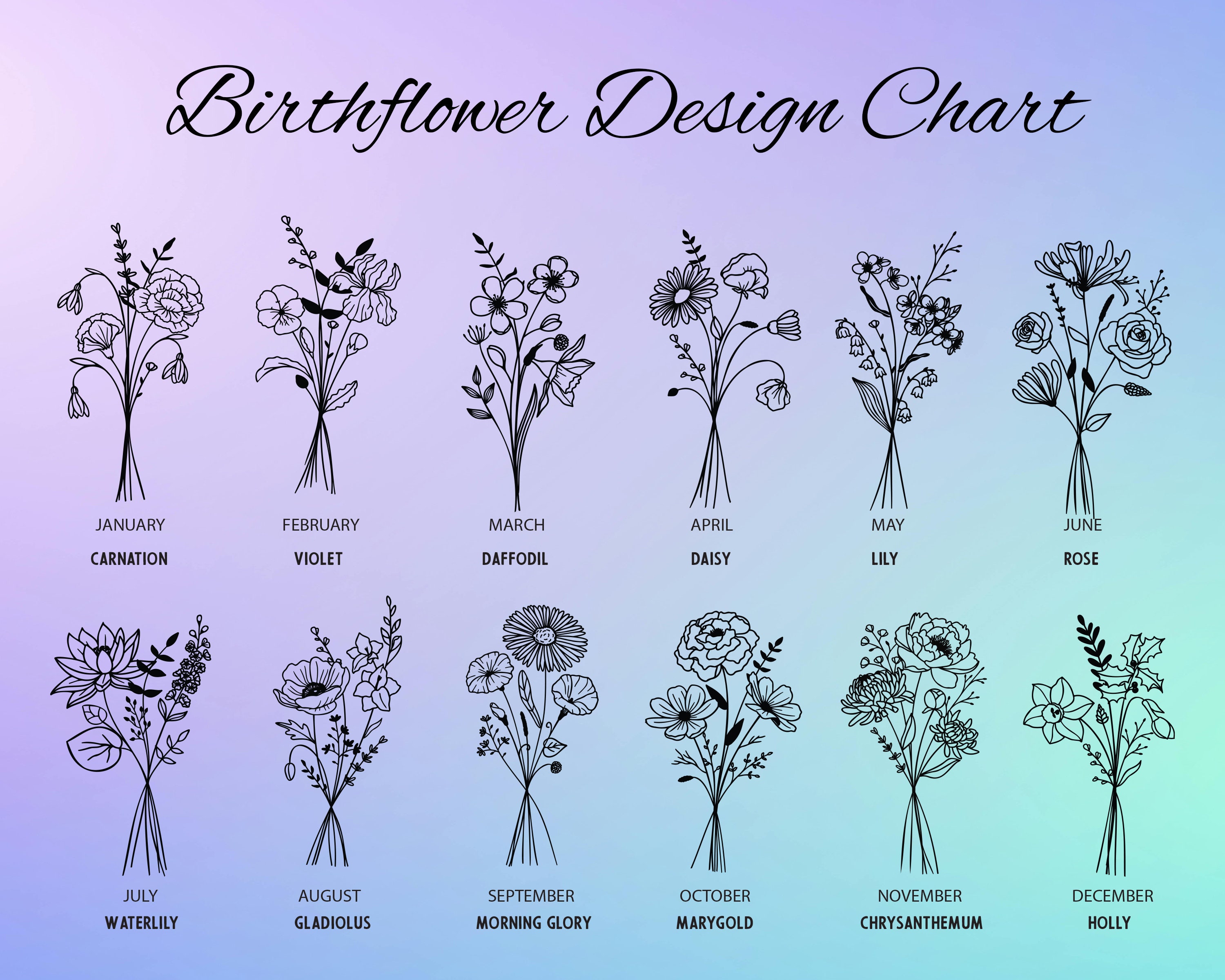 Birth Flower Engraved Portfolio, Custom Birth Flower Notebook ...