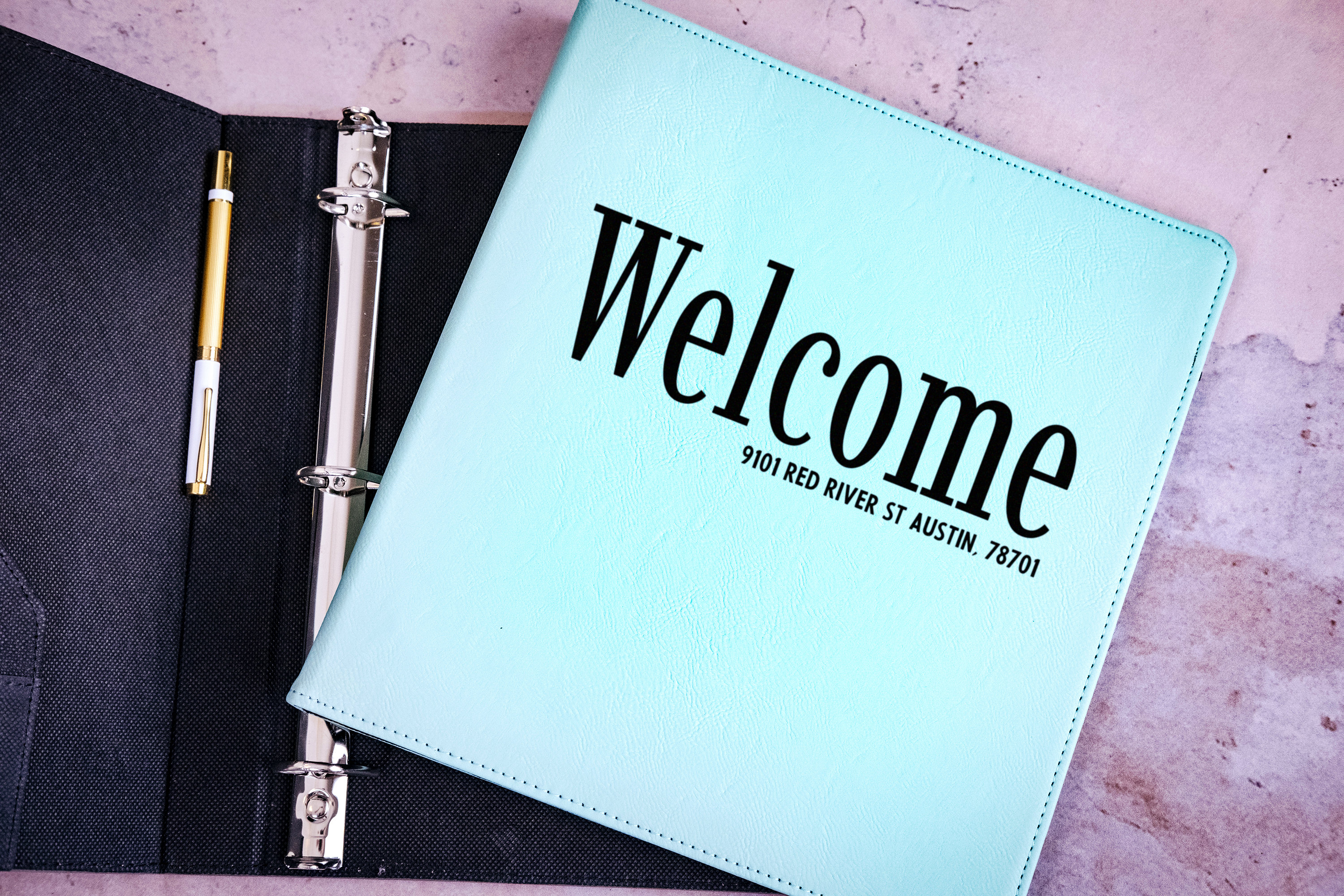 Airbnb Welcome Binder, 3-ring Leather Binder, Custom Engraved Binder ...