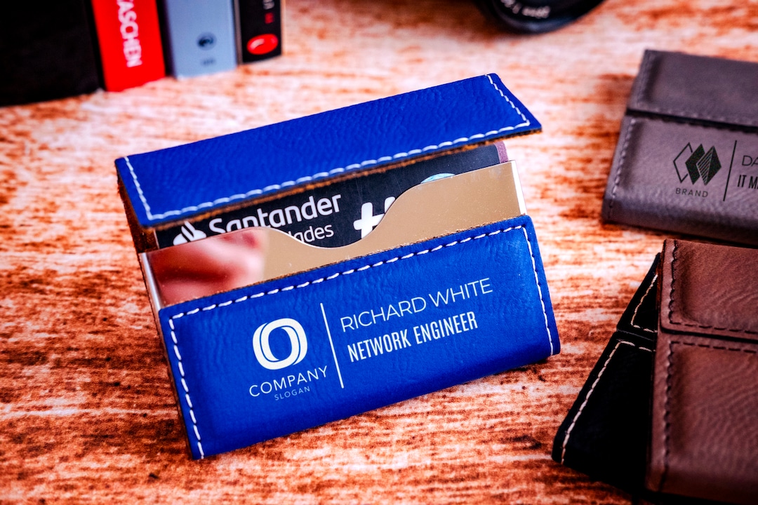 Company Logo Engraved Card Holder, Custom Business Card Case, Gift for ...