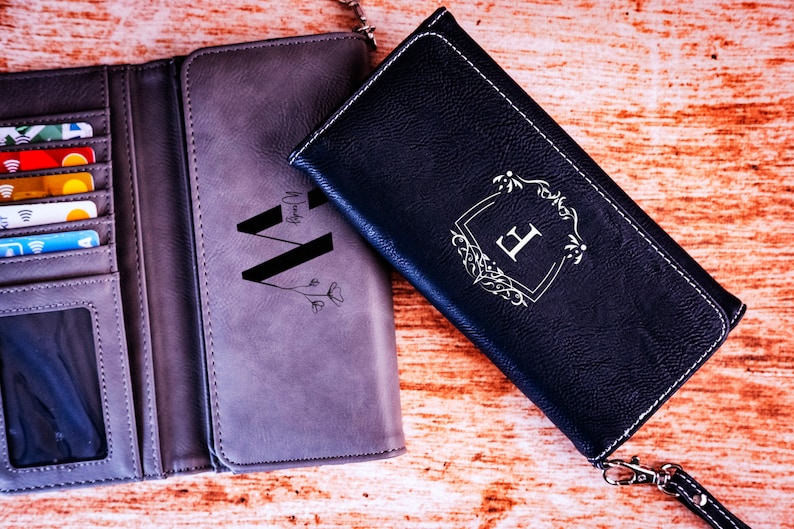 Personalized Leather Wallet for Women, Slim Leather Wallet, Leather ...