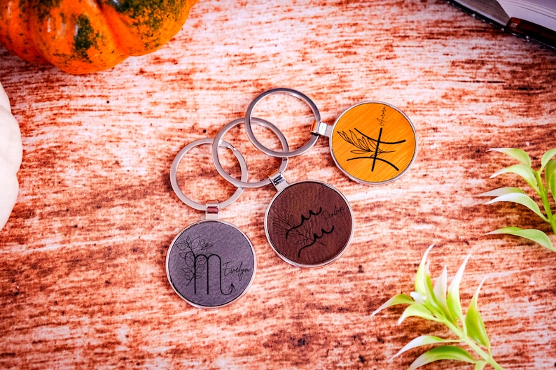 Custom Zodiac Leather Keychain, Custom House Keychain, Engraved Zodiac ...