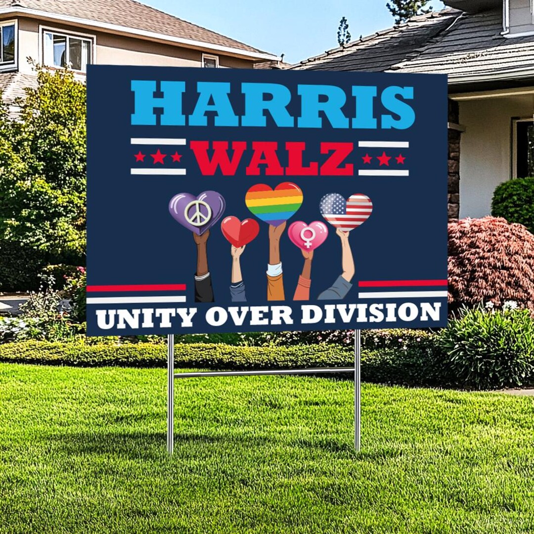 Harris Walz Sign, Democrat Yard Sign, Vote Kamala, Kamala Harris ...