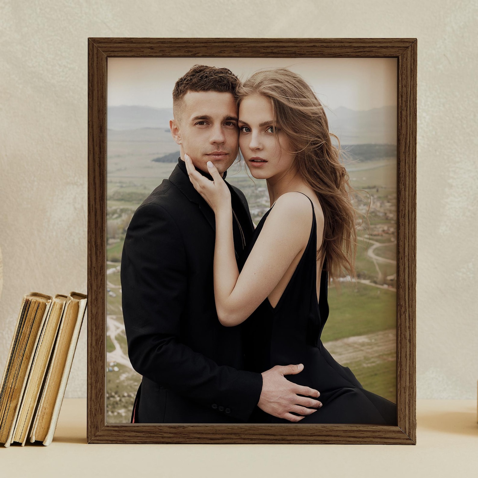 Custom Couple Framed Print, Wedding Photo on Wood, Family Portrait ...