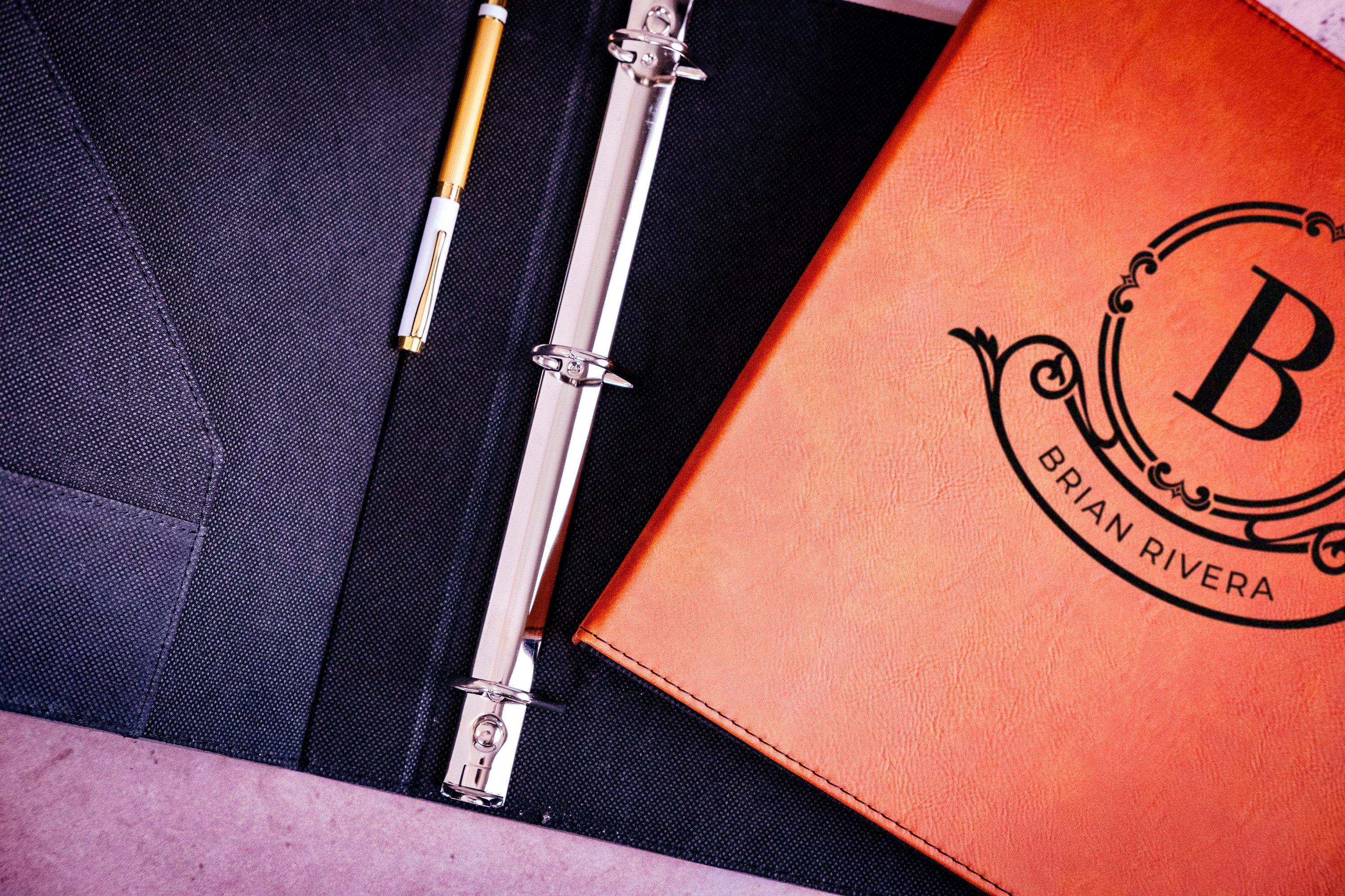 Leather 3-ring Binder, Custom Name Engraved Binder, Wedding Planner ...