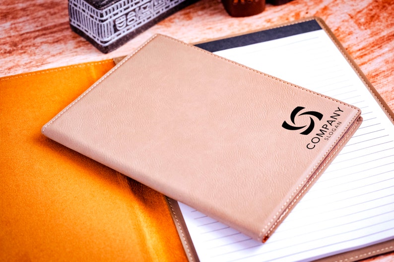 Company Logo Leather Padfolio, Custom Leather Portfolio, Personalized ...